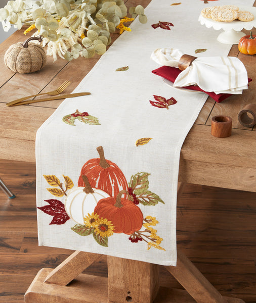Pumpkin Harvest Embellished Table Runner 14 x70" – Design Imports