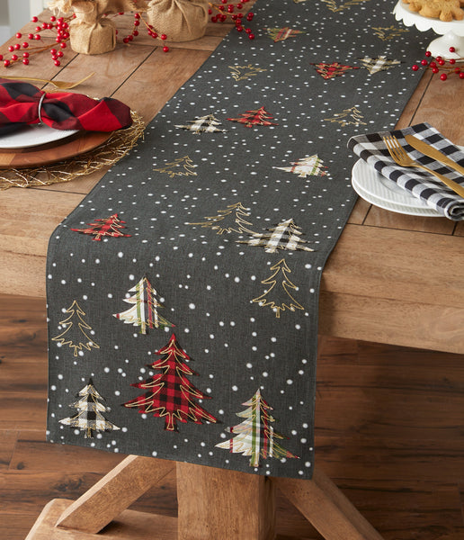 Wholesale Snow Trees Embellished Table Runner – Design Imports