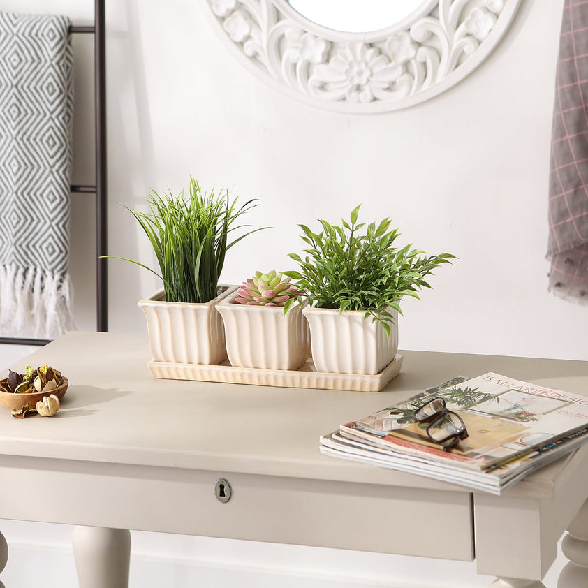 Wholesale White Square Planter Set of 3 – Design Imports